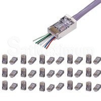 Shielded RJ45 CAT5e pass through EZ connector